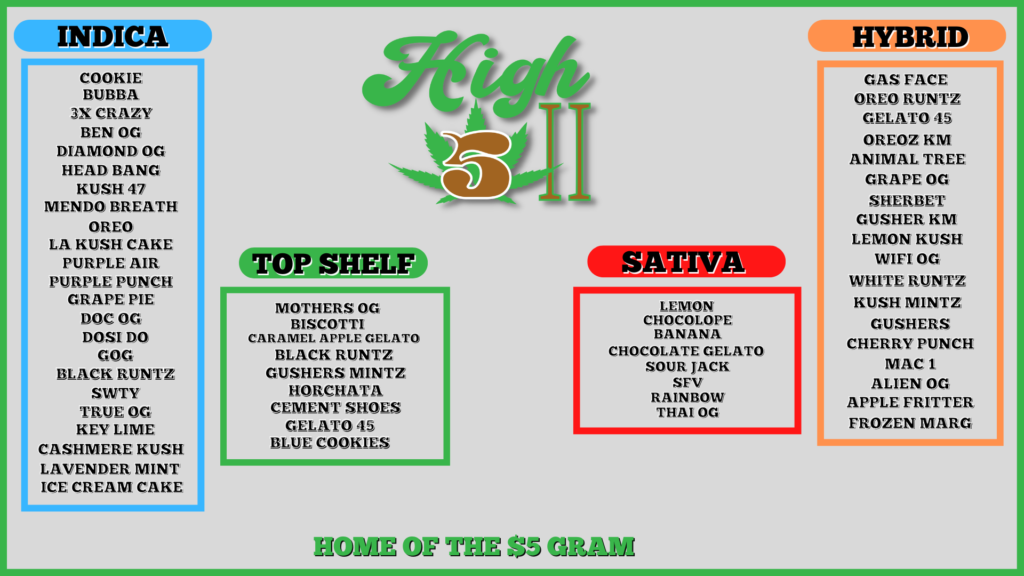 High 5 Cannabis Dispensary II in Collins NY 14070