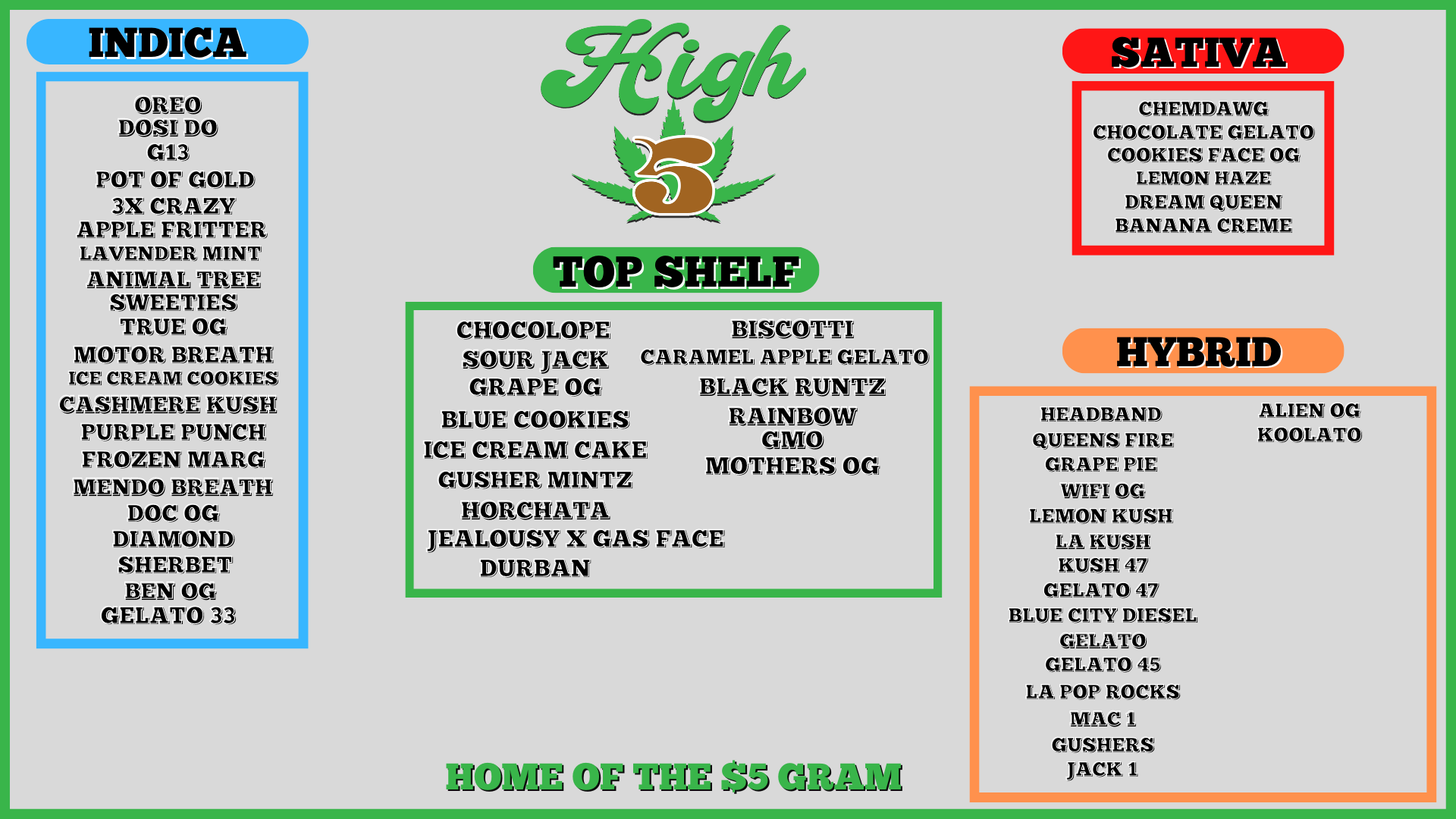 High 5 Cannabis Dispensary in Perrysburg NY 14129